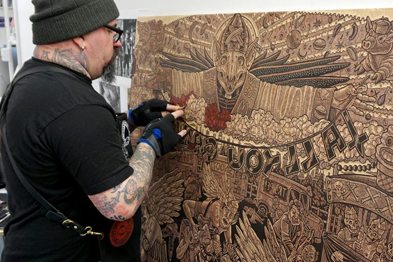Known for Satirical Woodcuts, Printmaker Tom Huck in Corvallis Thursday ...
